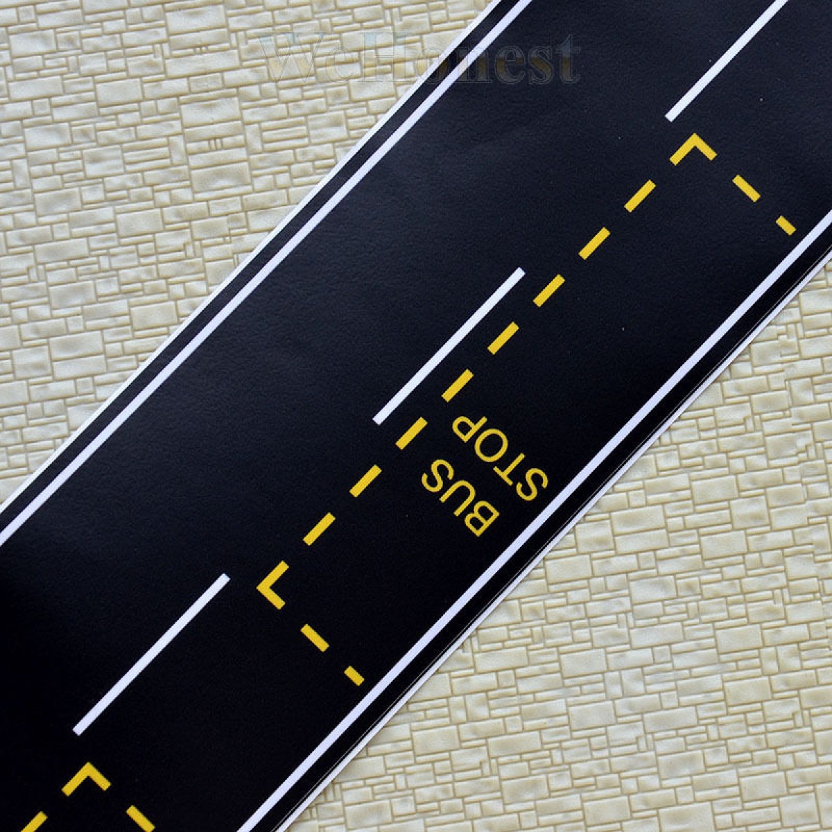 1 x OO or HO self stick BLACK ROAD STRIPs with Bus Stop, Zebra Crossing ...