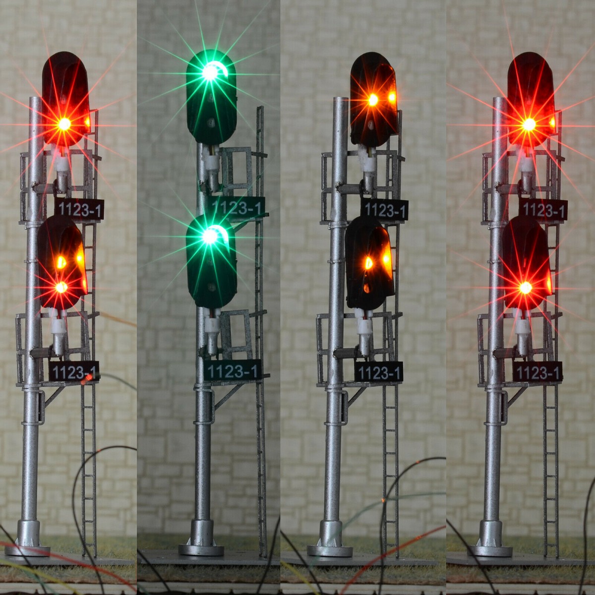 1 x HO scale model 3 colors block signal full sunshield fine metal 2 ...