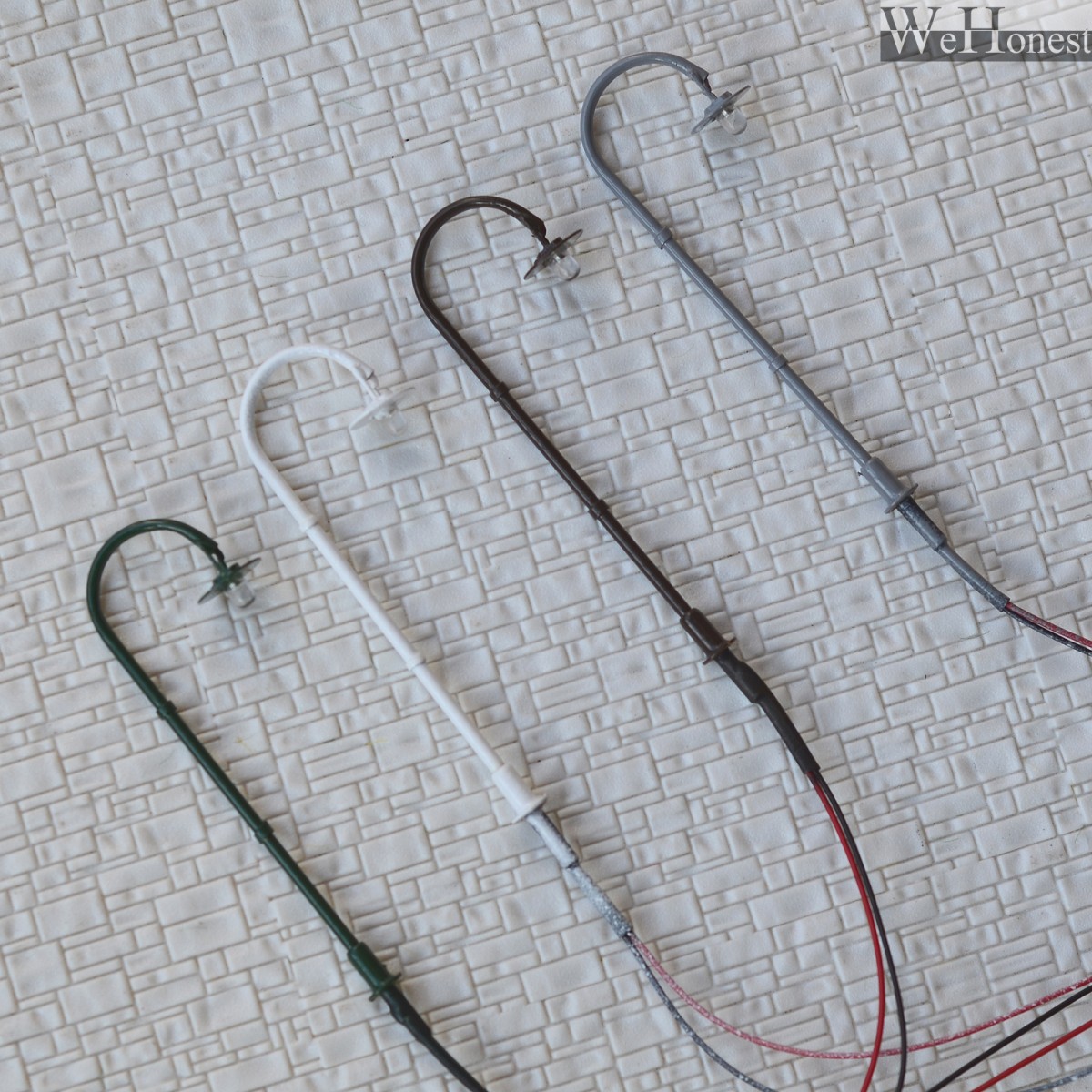 3 x HO OO scale model railroad train Lamps LED Lamp posts street lights ...