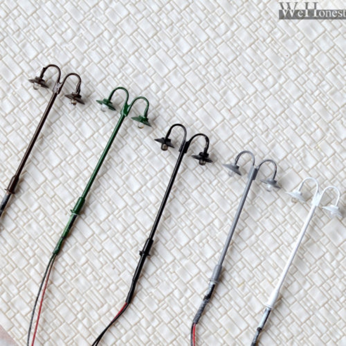 5 x OO / HO Scale Led Street Lights Model Train Railroad Curve Lamp ...