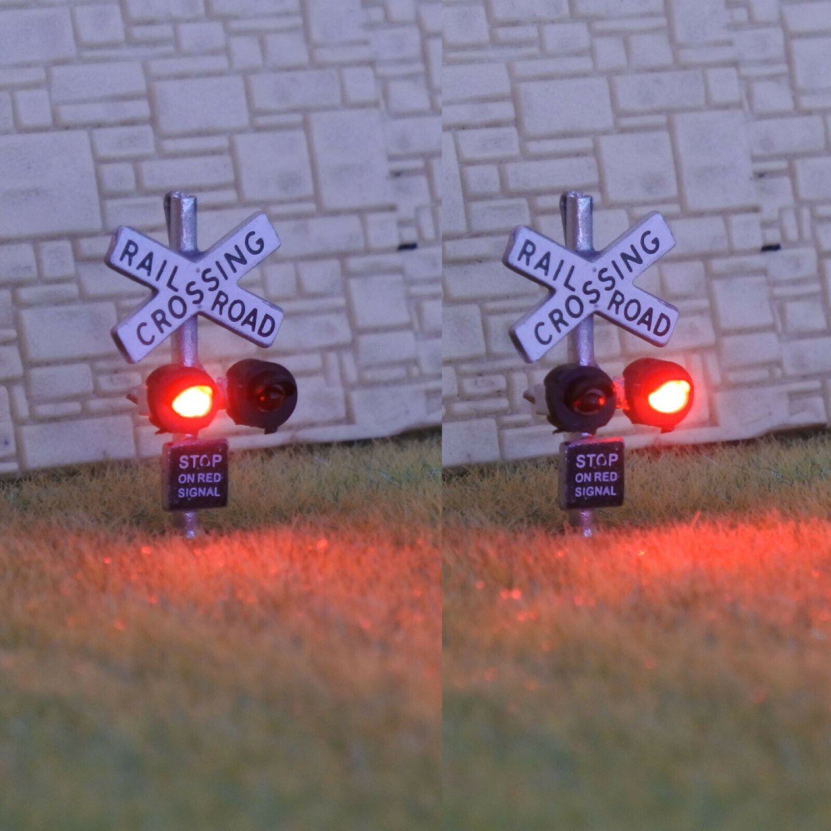 1 x N scale model railroad grade crossing signal light LED made silver ...