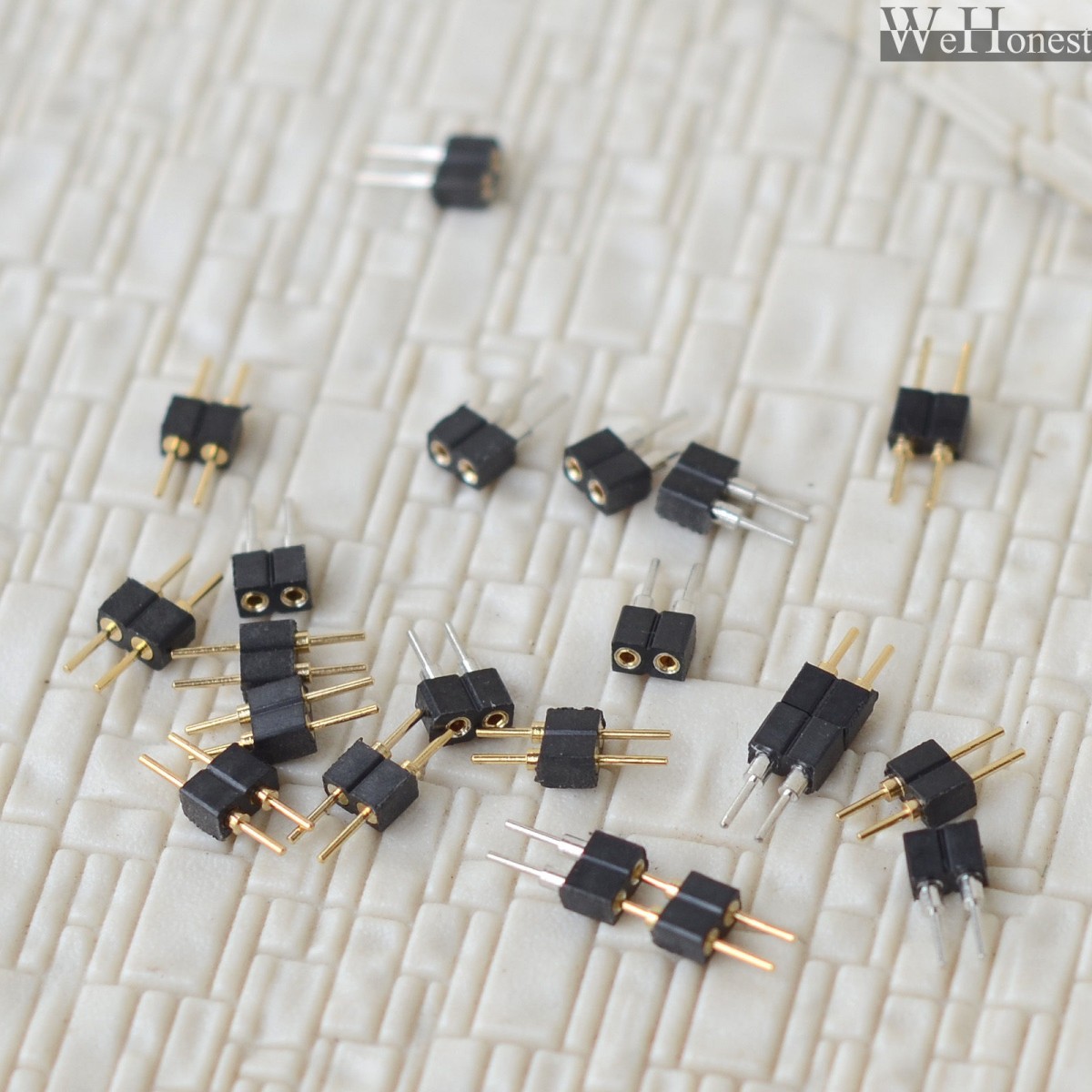 10 pairs 2 Pins mini-plug kits 2.0mm straight connectors round male ...